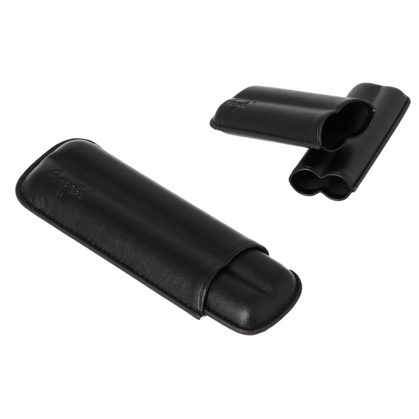 Angelo Cigar Case - 2 pcs. 50 Ring Gauge - Black Faux Leather – The ...