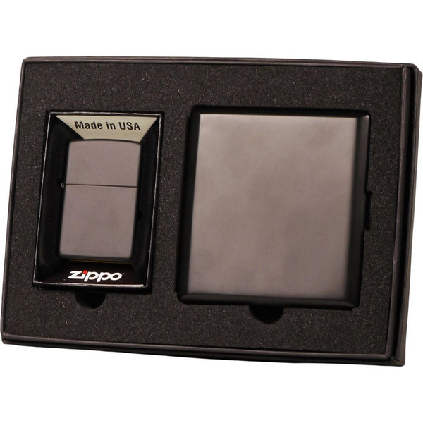 Zippo Gift Set - Matt Black Lighter and Case – The Prince Webshop
