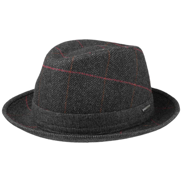 Stetson FEDORA WOOL hat - dark gray herringbone hybrid – The Prince Webshop