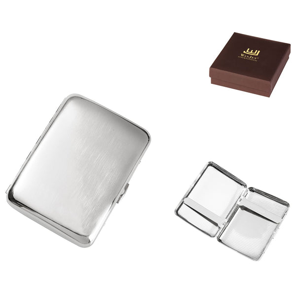 Buy Winjet Cigarette Case - 16 King Size Cigarettes - Brushed Chrome ...